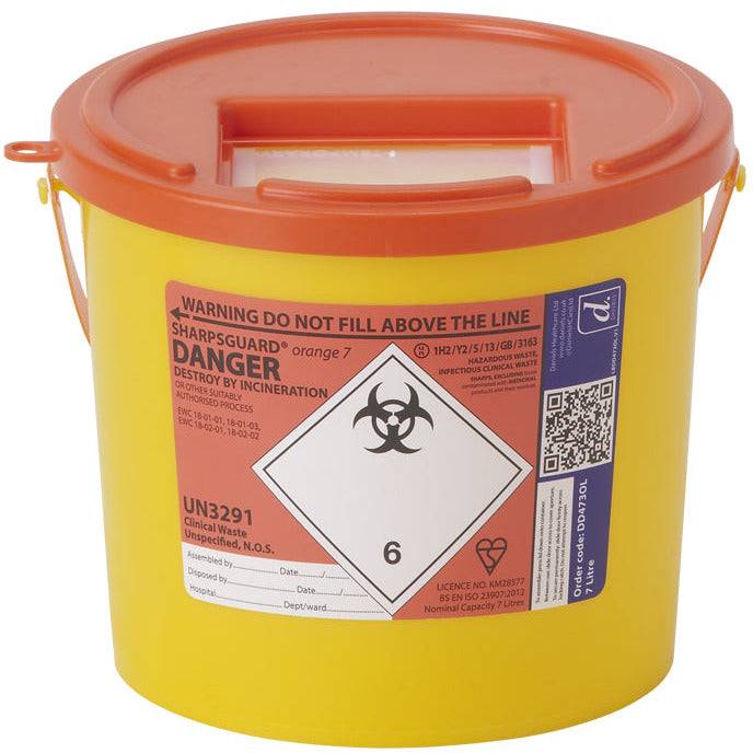 7 Litre Sharpsguard Orange Sharps Bin – UKMEDI