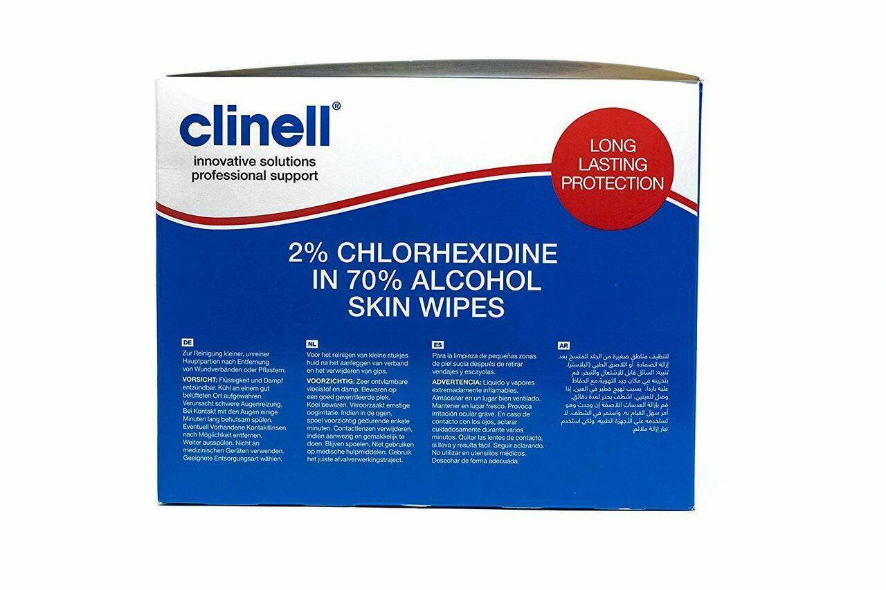 Clinell 2% Chlorhexidine in 70% Alcohol Skin Wipes x 200 – UKMEDI