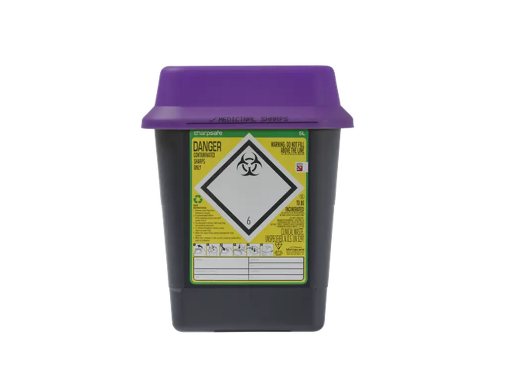 5 Litre Sharpsafe Purple Sharps Bin | UKMEDI