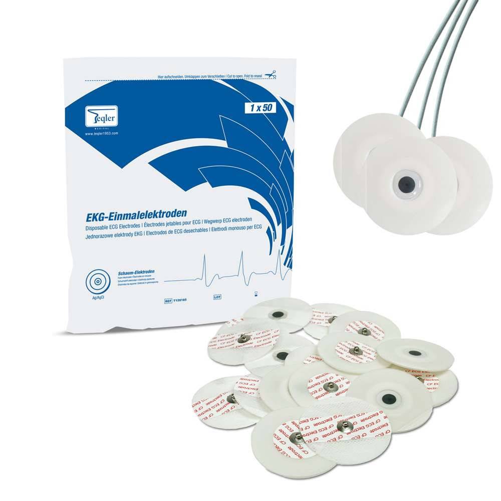 Disposable ECG Electrodes for Button Adapters Foam Pack of 50 – UKMEDI