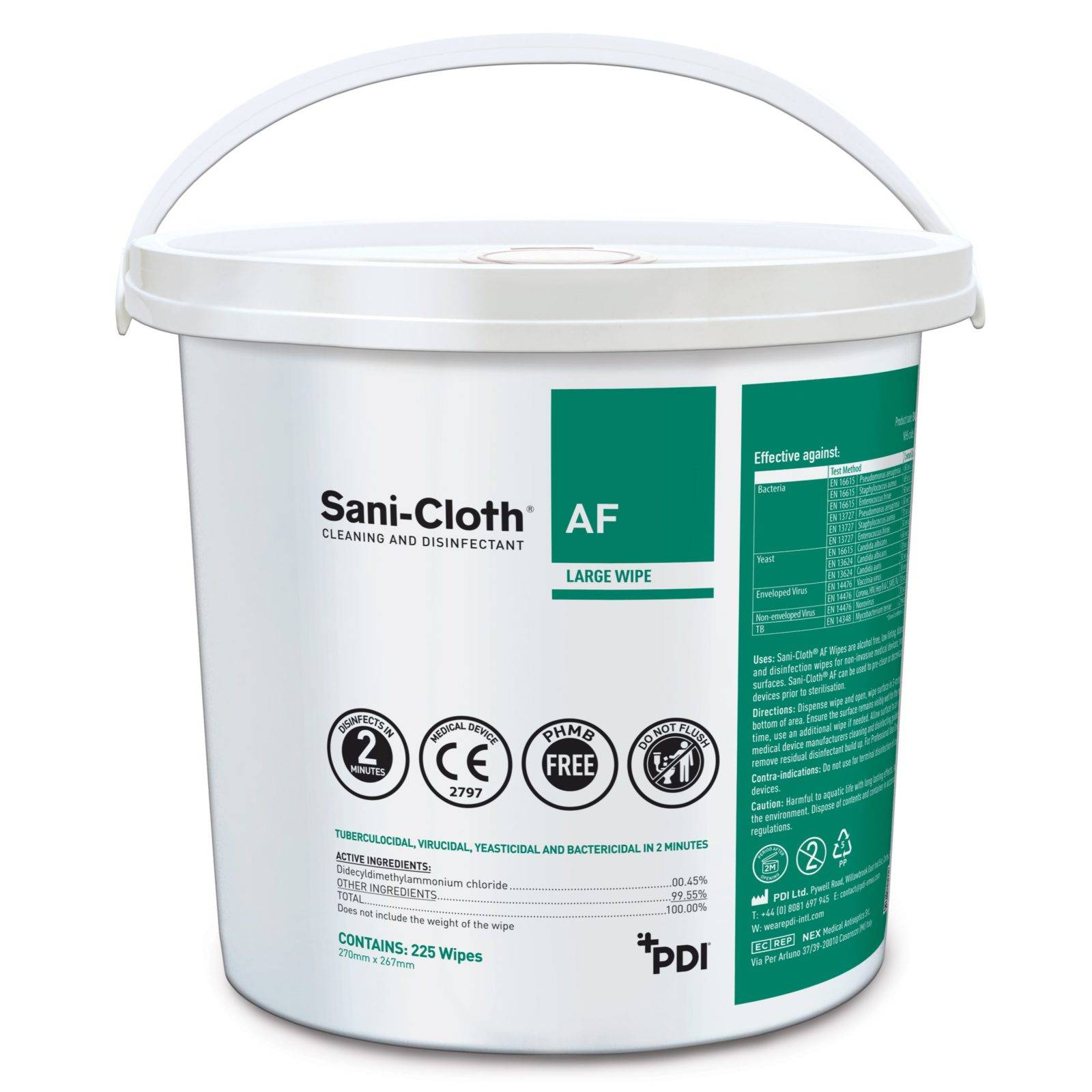 Sani-Cloth AF Bucket of 225 Wipes – UKMEDI